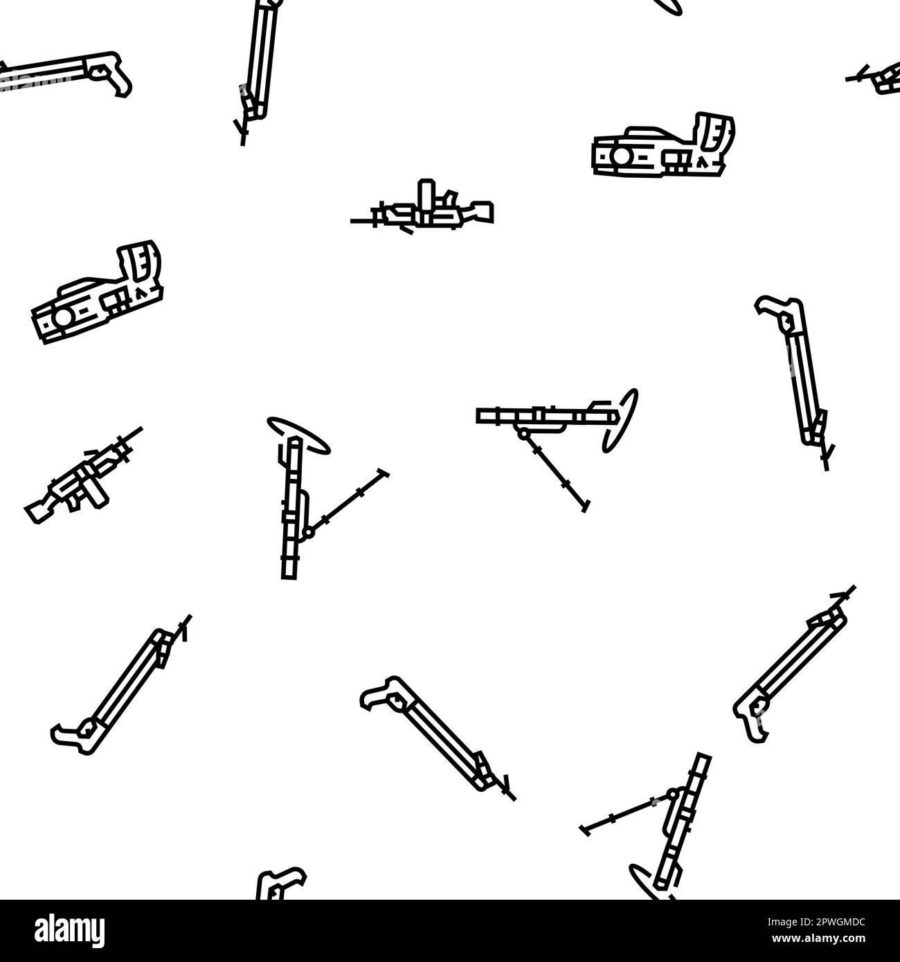 weapon gun game knife war vector seamless pattern thin line ...