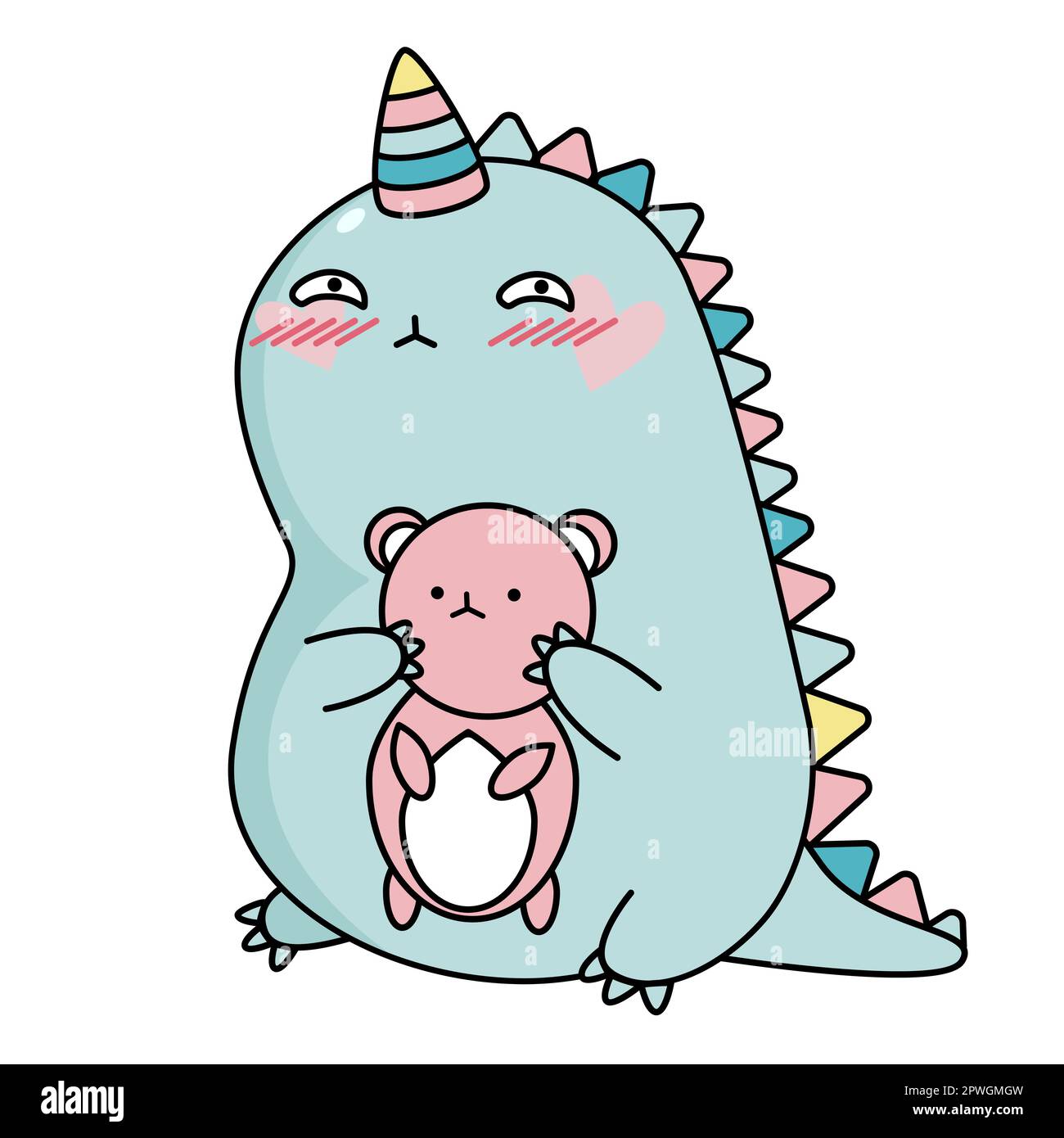 DinoCorn,dinosaur unicorn.Cute cartoon dragon.Dinosaur girl unicorn ...