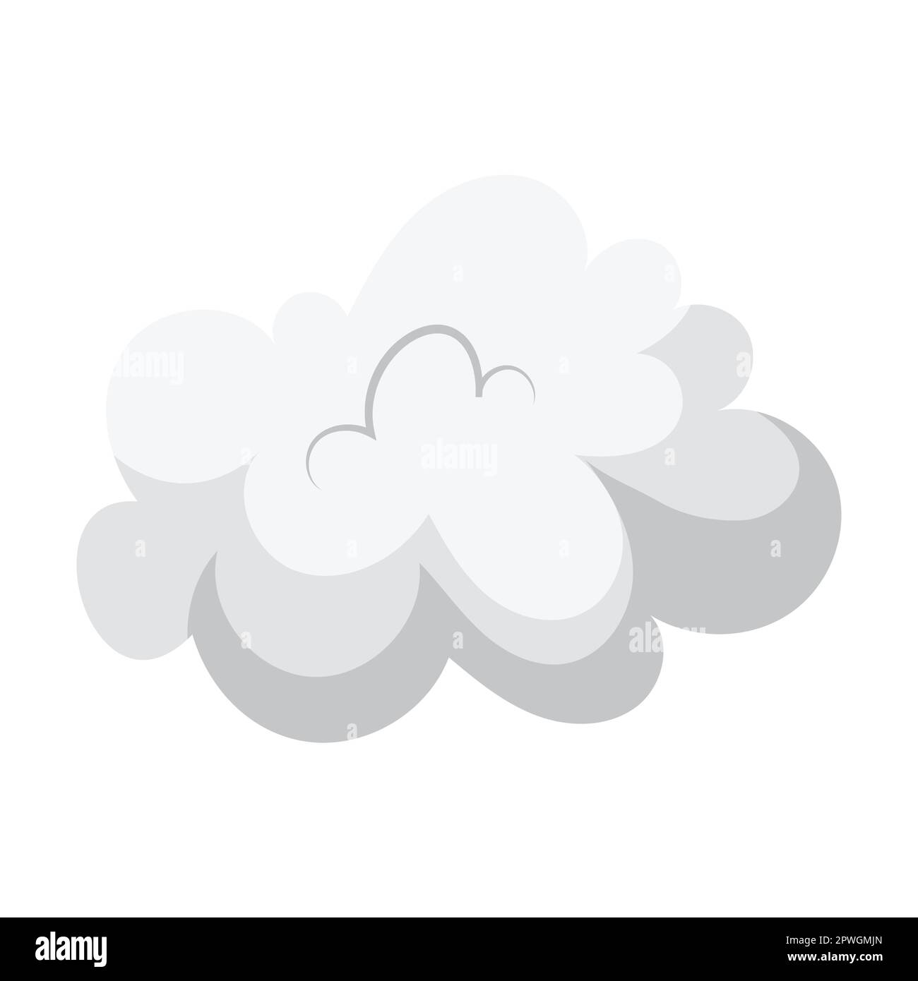 Rainy autumn cloud shape flat vector illustration. Cloudy sky element ...
