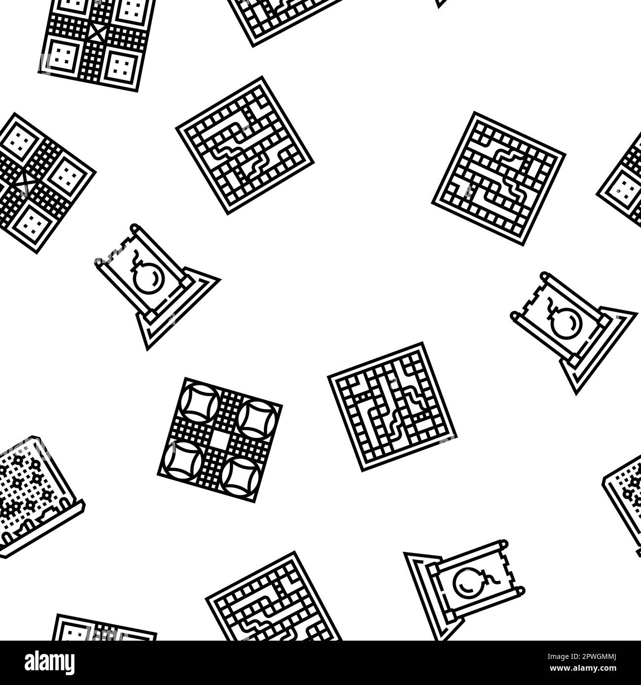 Game Table Play Board Vector Seamless Pattern Thin Line Illustration Stock Vector Image And Art