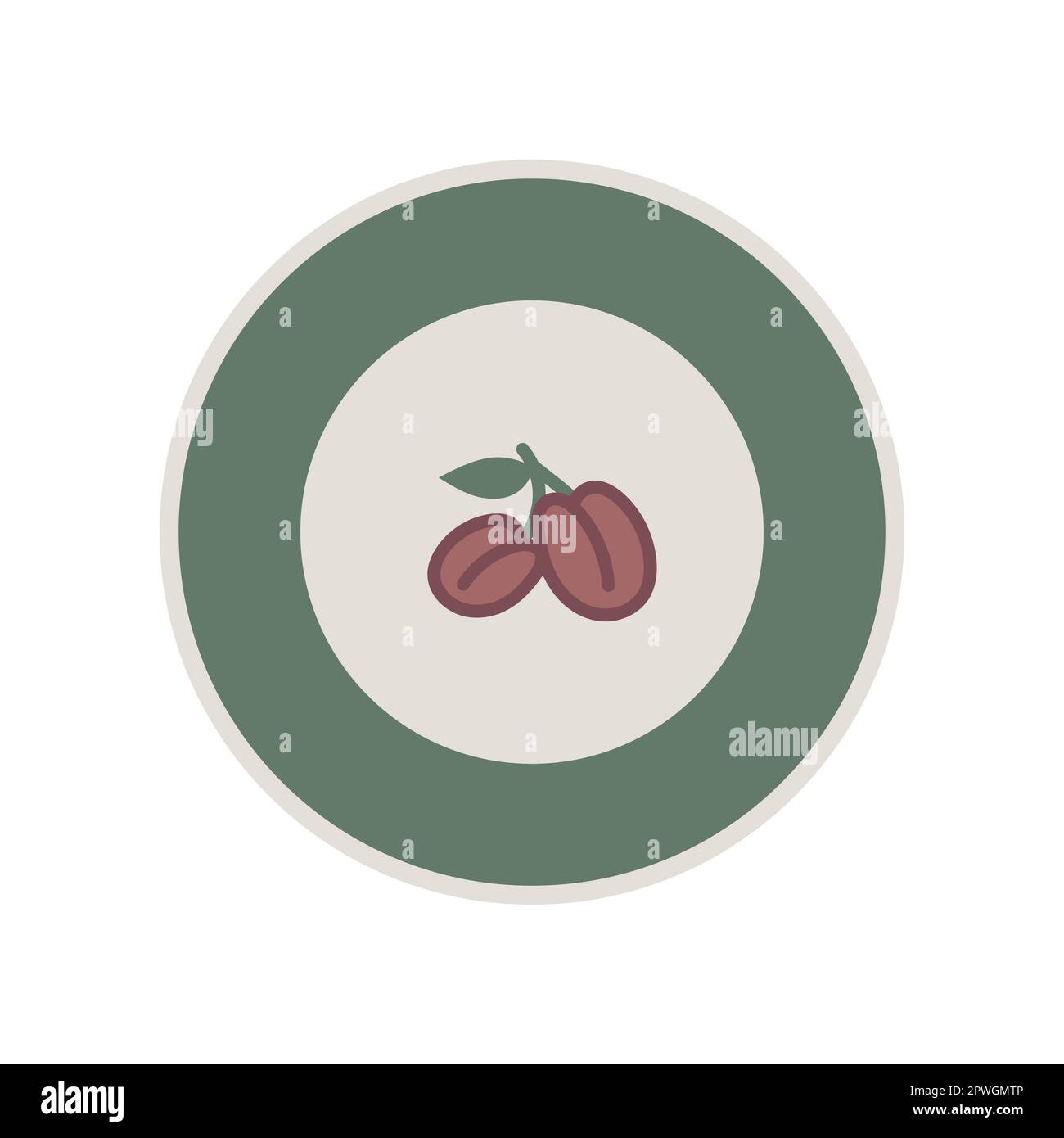 Green plate isolated top view Stock Vector Images - Alamy