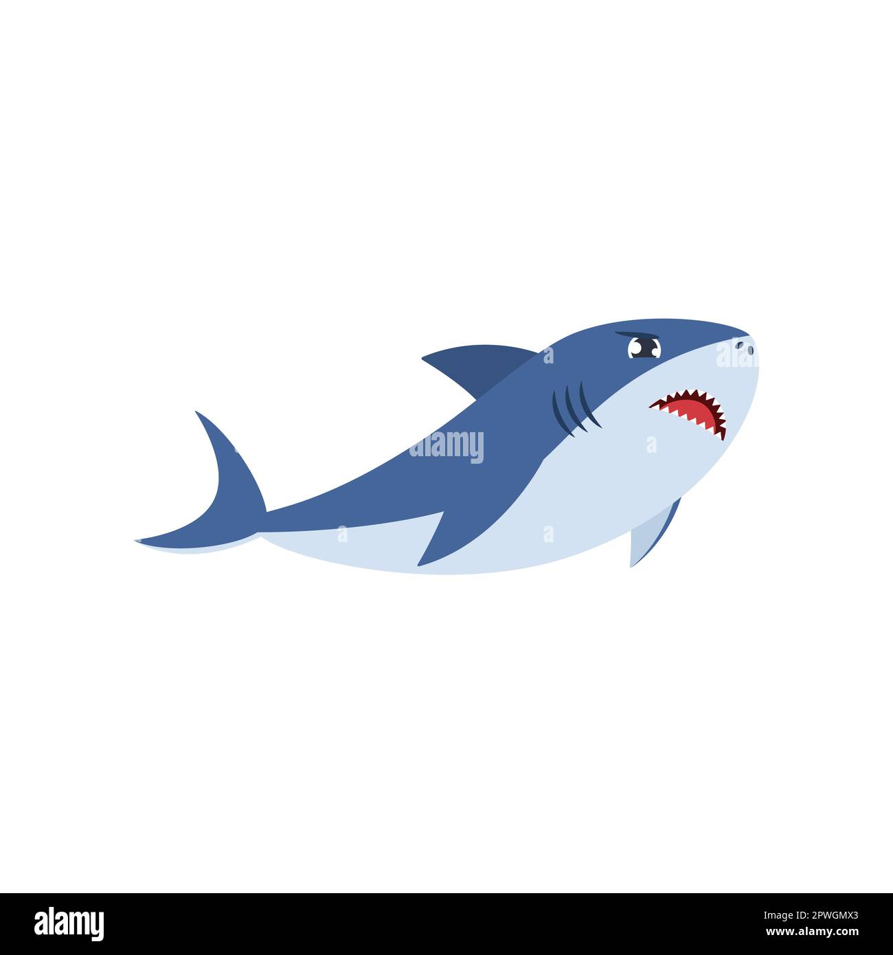 Cute shark being furious cartoon illustration Stock Vector Image & Art ...