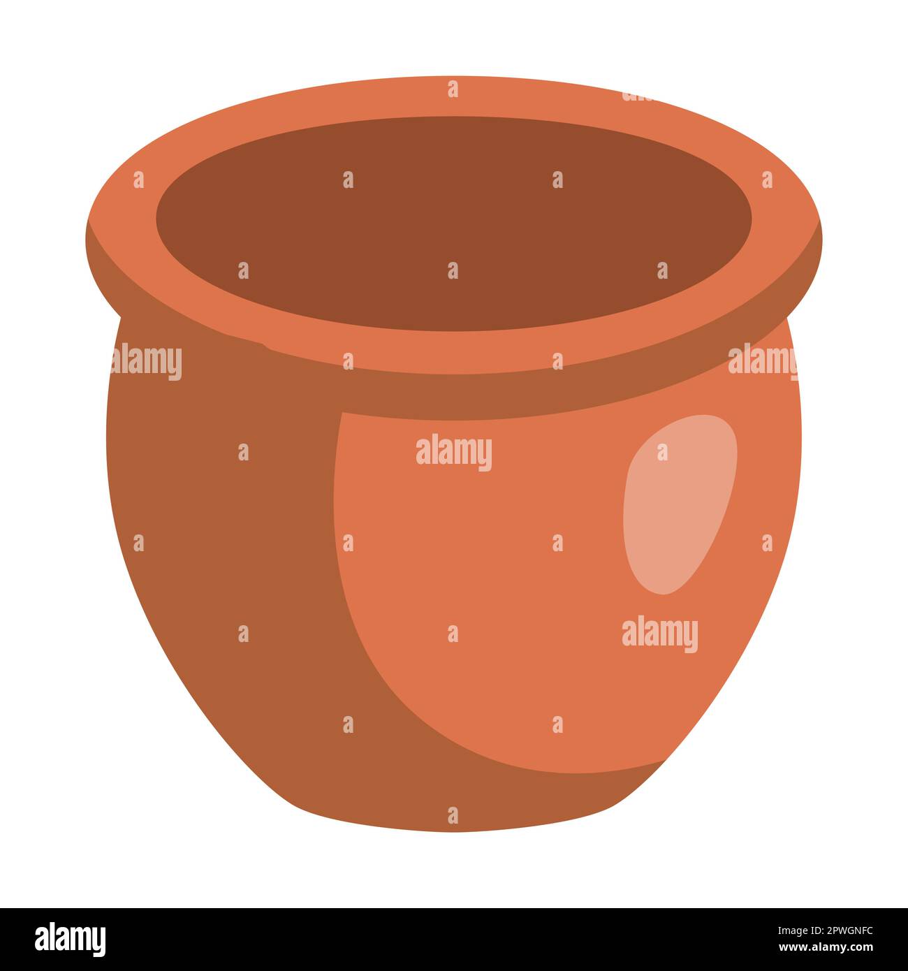 Ceramic clay pot, kitchenware and dishes vector illustration. Cookware ...