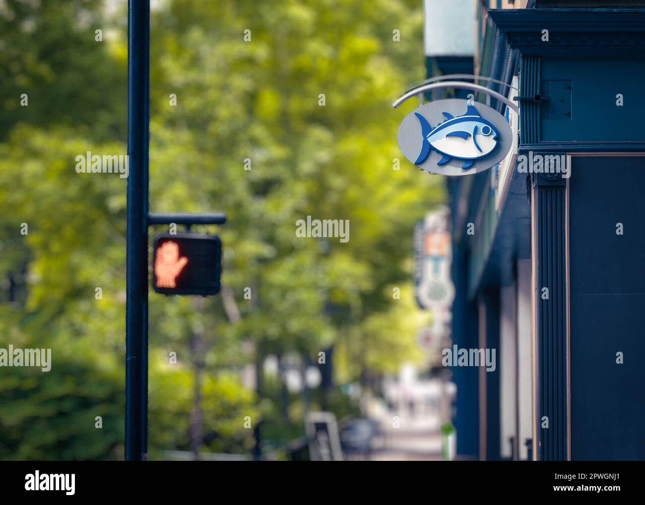 Wooden fish sign hi-res stock photography and images - Alamy