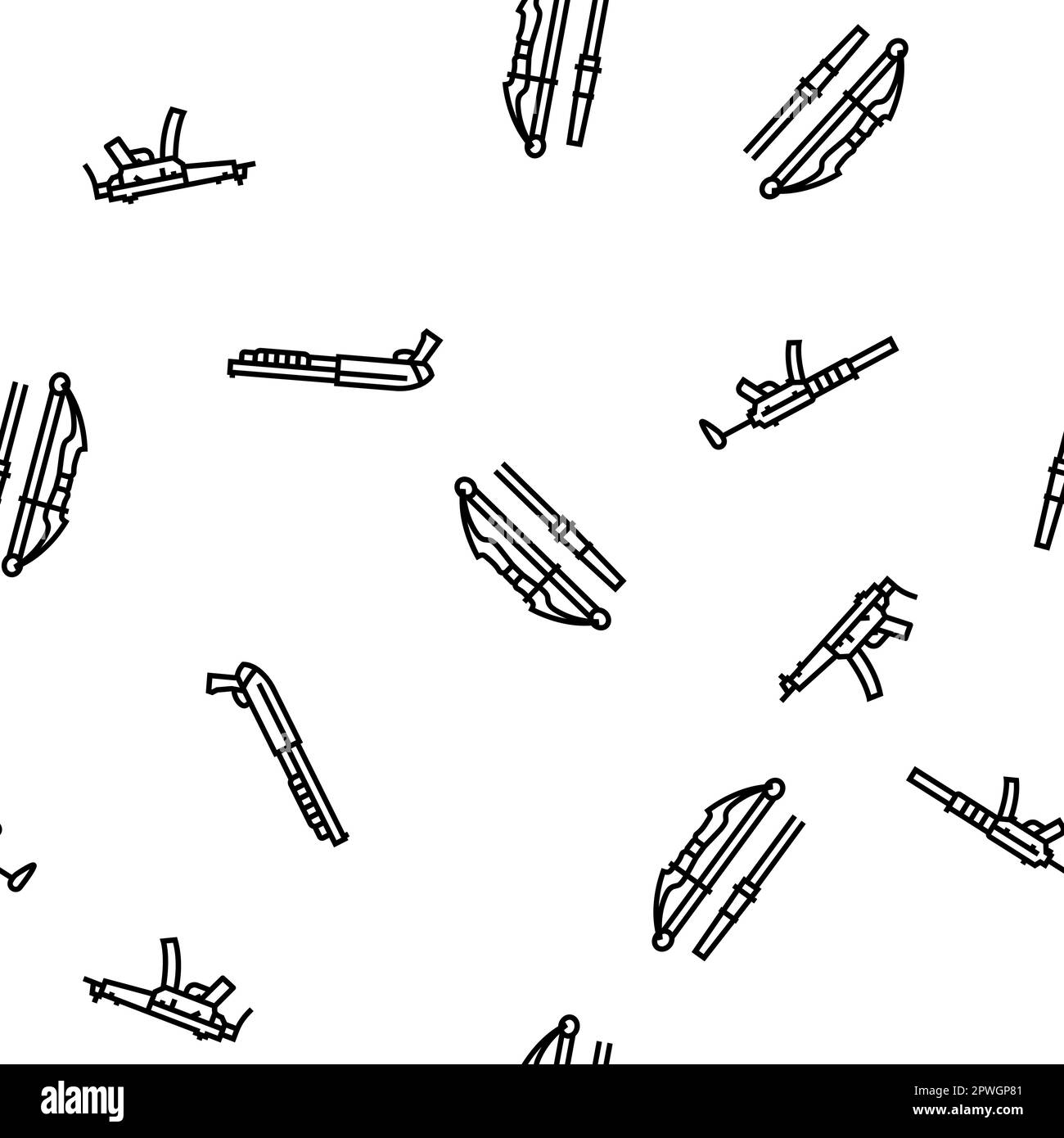 weapon war gun military army vector seamless pattern thin line ...