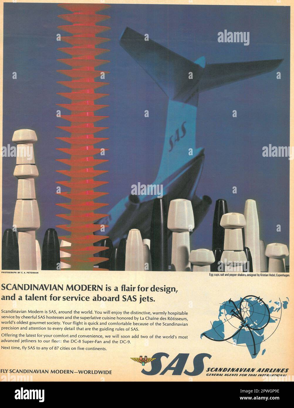 SAS Scandinavian airlines advert in a LIFE magazine April 1967 ...