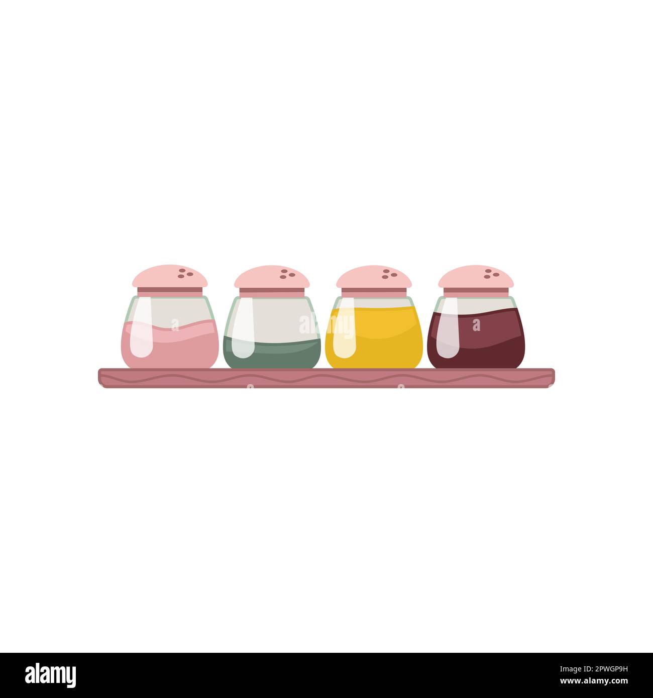 Wooden kitchen shelf for spices vector illustration Stock Vector Image ...