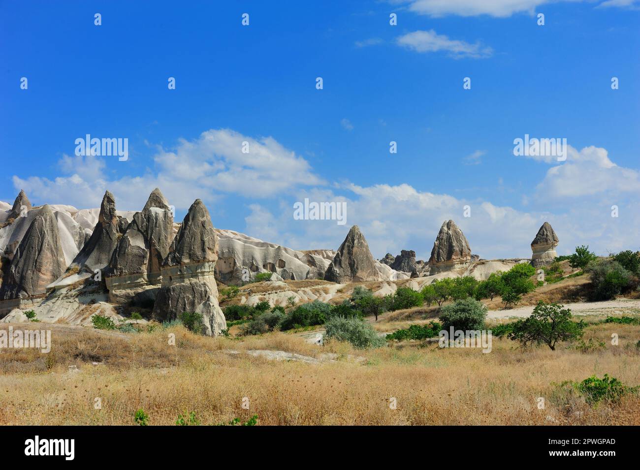 Large-scale panoramic view of Cappadocia, natural geological formations ...