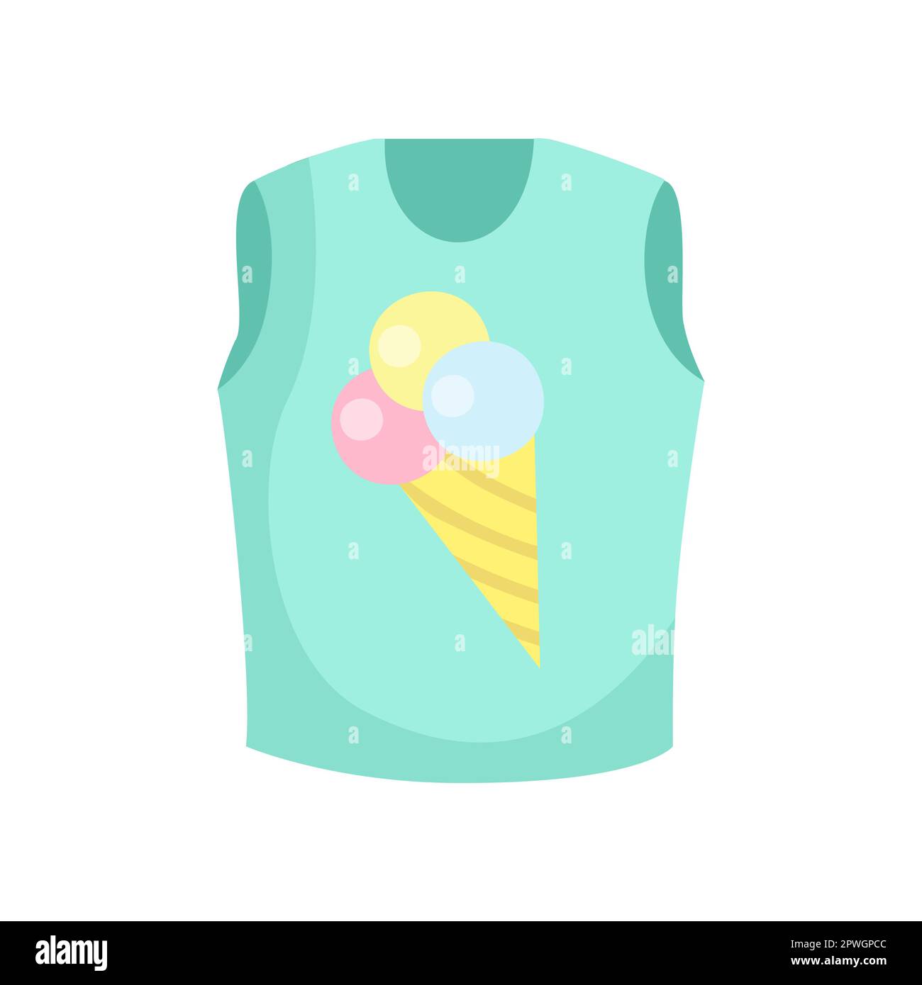 Blue sleeveless shirt for babies and kids cartoon illustration Stock ...