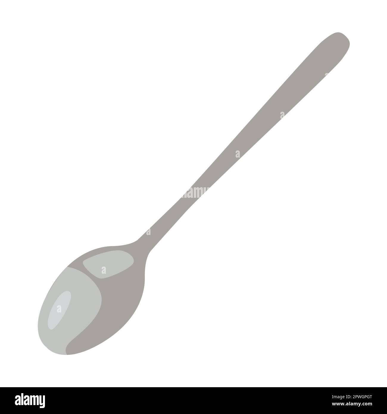 Iron spoon, kitchenware and dishes vector illustration. Cookware ...
