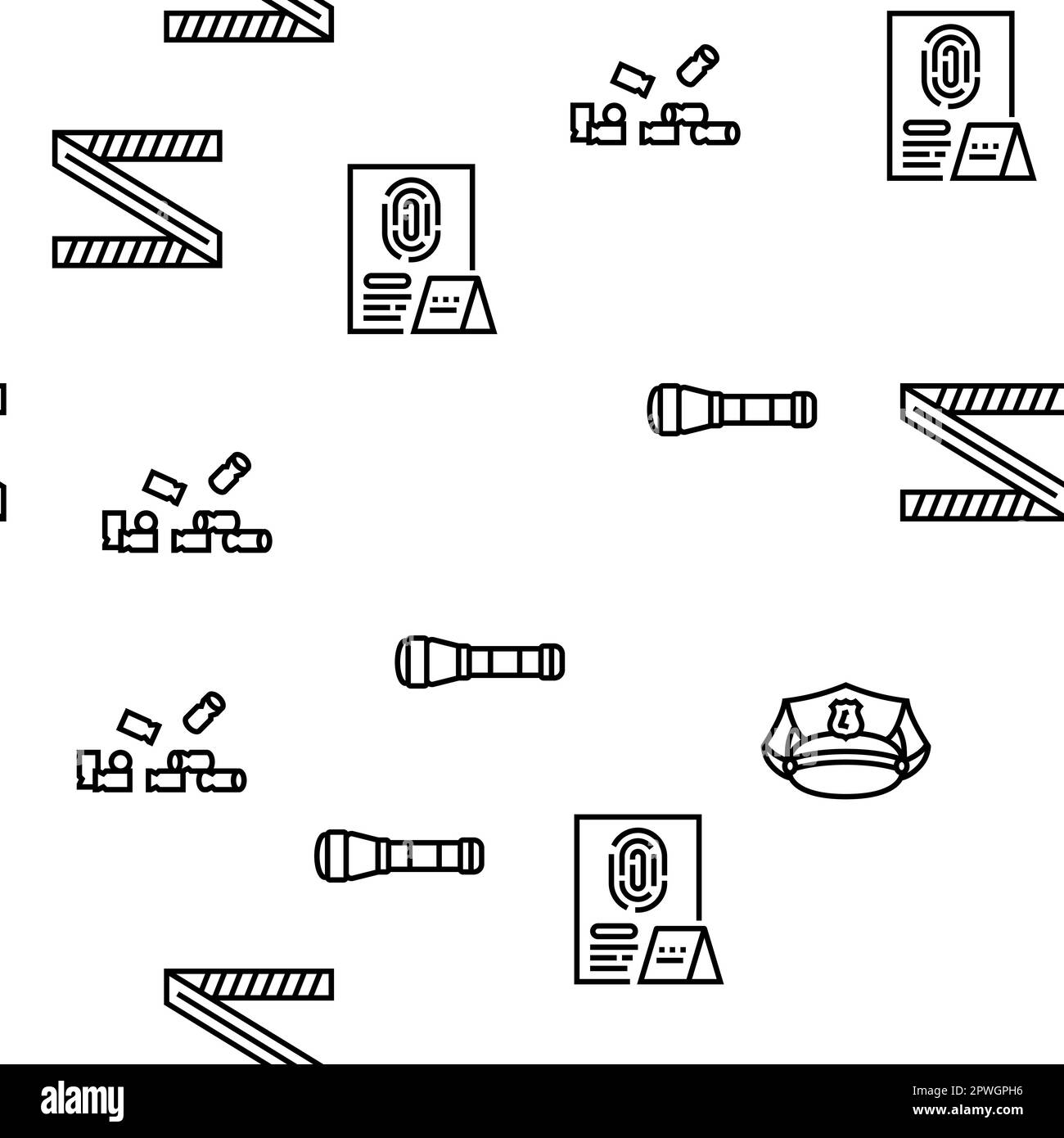 crime scene police evidence vector seamless pattern thin line ...