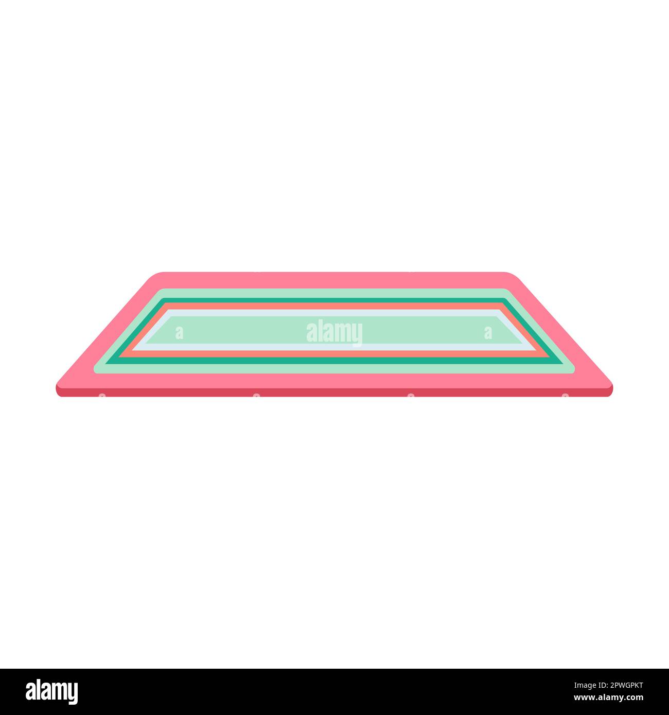 Bath floor mat on white background cartoon illustration. Hygiene ...