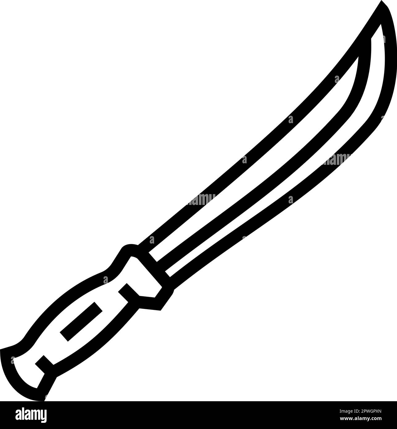 machete weapon war line icon vector illustration Stock Vector Image ...