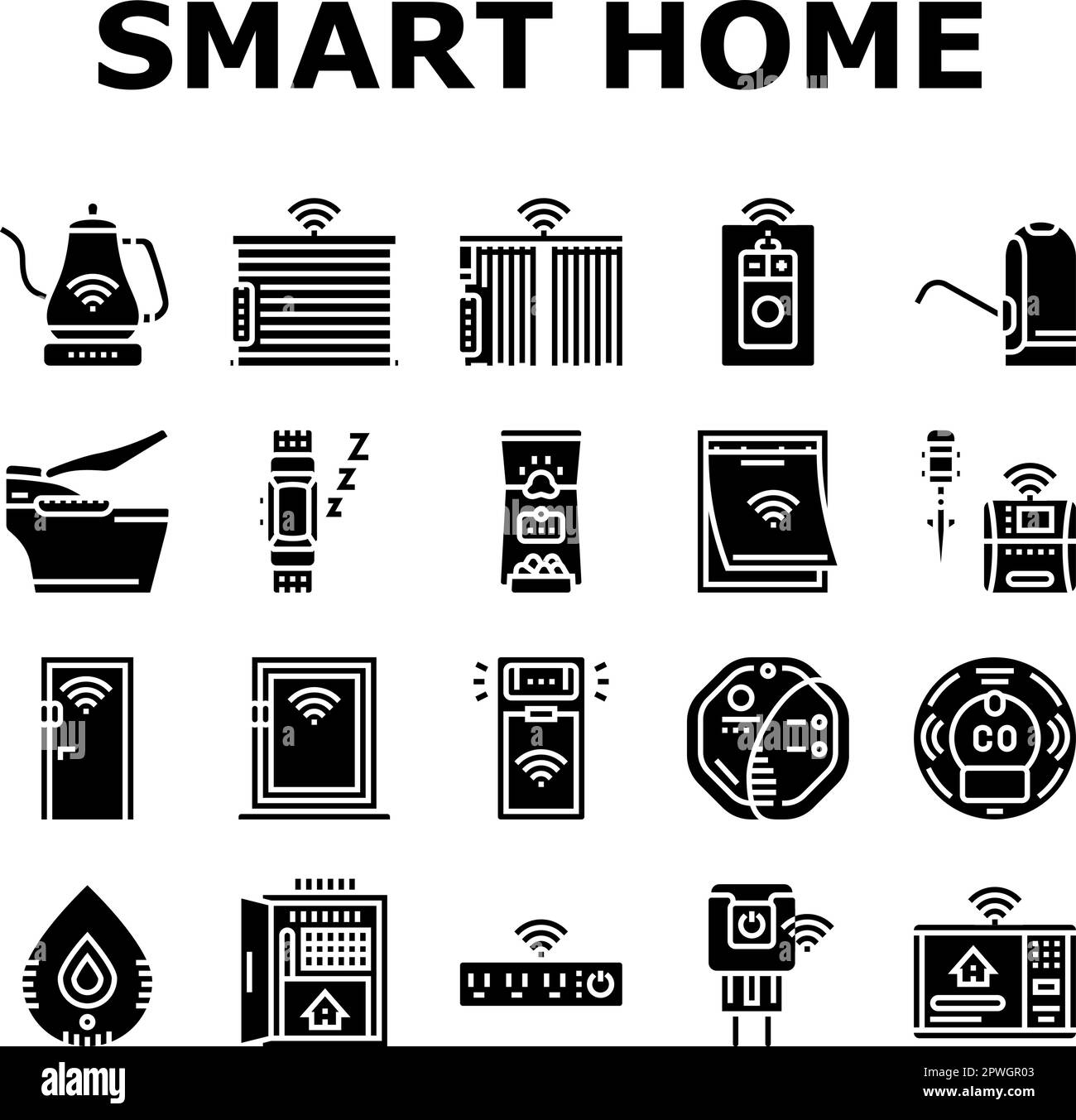 home smart technology control icons set vector Stock Vector Image & Art ...