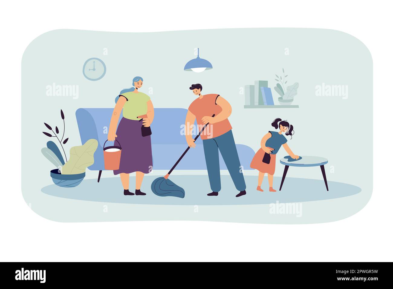 House cleaning cartoon hi-res stock photography and images - Alamy