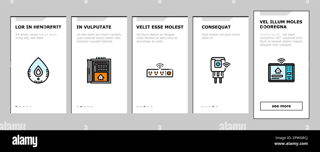 home smart technology control onboarding mobile vector. house remote ...