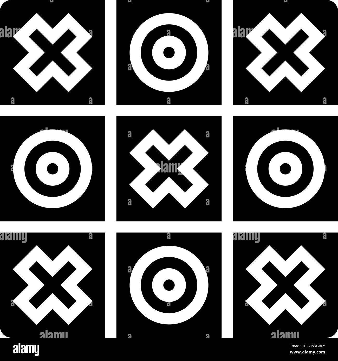 tic tac toe game glyph icon vector illustration Stock Vector Image ...