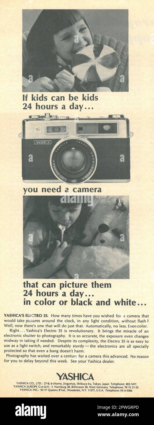 Yashica Electro 35 camera advert in a LIFE magazine April 1967 ...