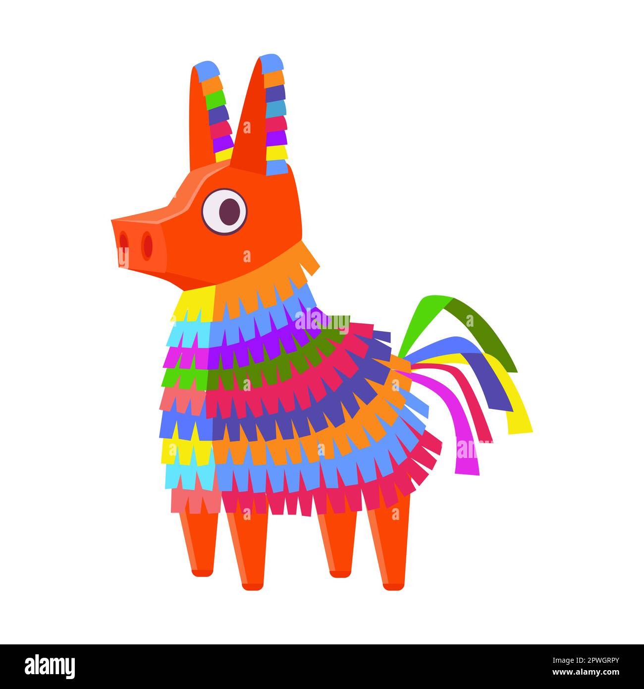 Donkey pinata vector illustration. Mexican paper toy for birthday party ...