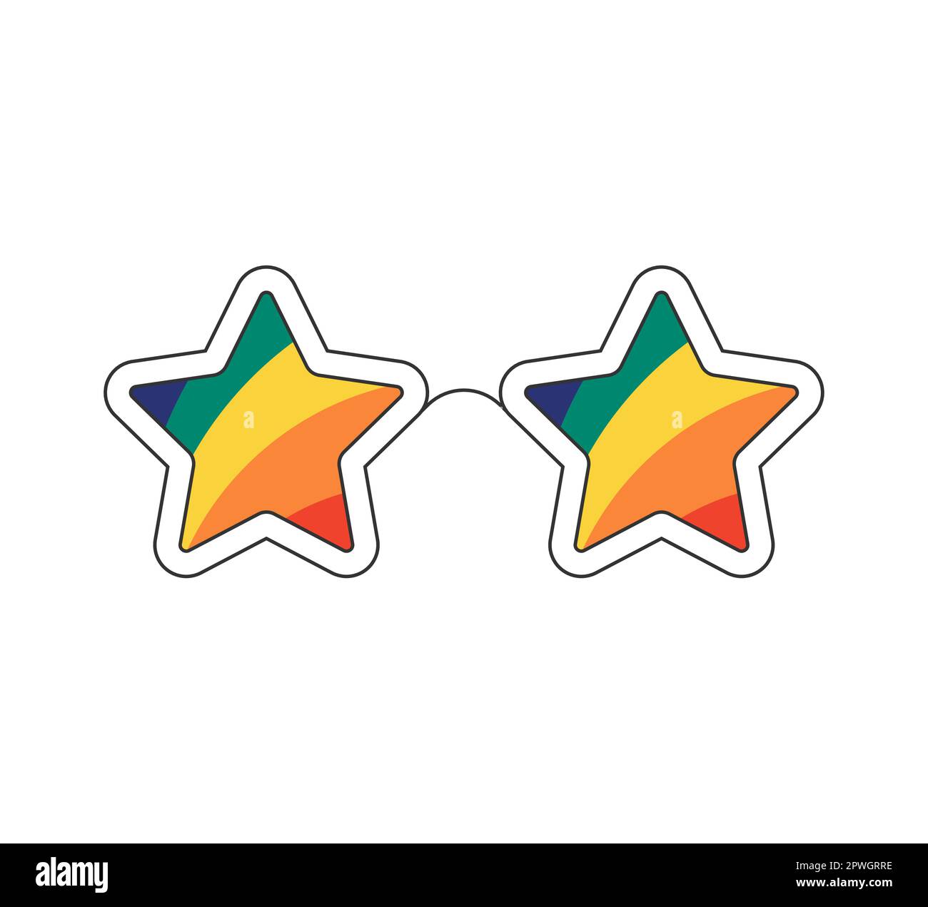 Retro groovy framed by rainbow sunglasses. Vintage hippie funky cartoon ...