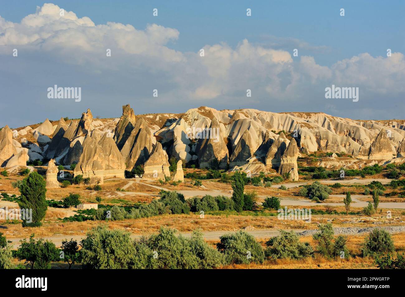 Large-scale panoramic view of Cappadocia, natural geological formations ...