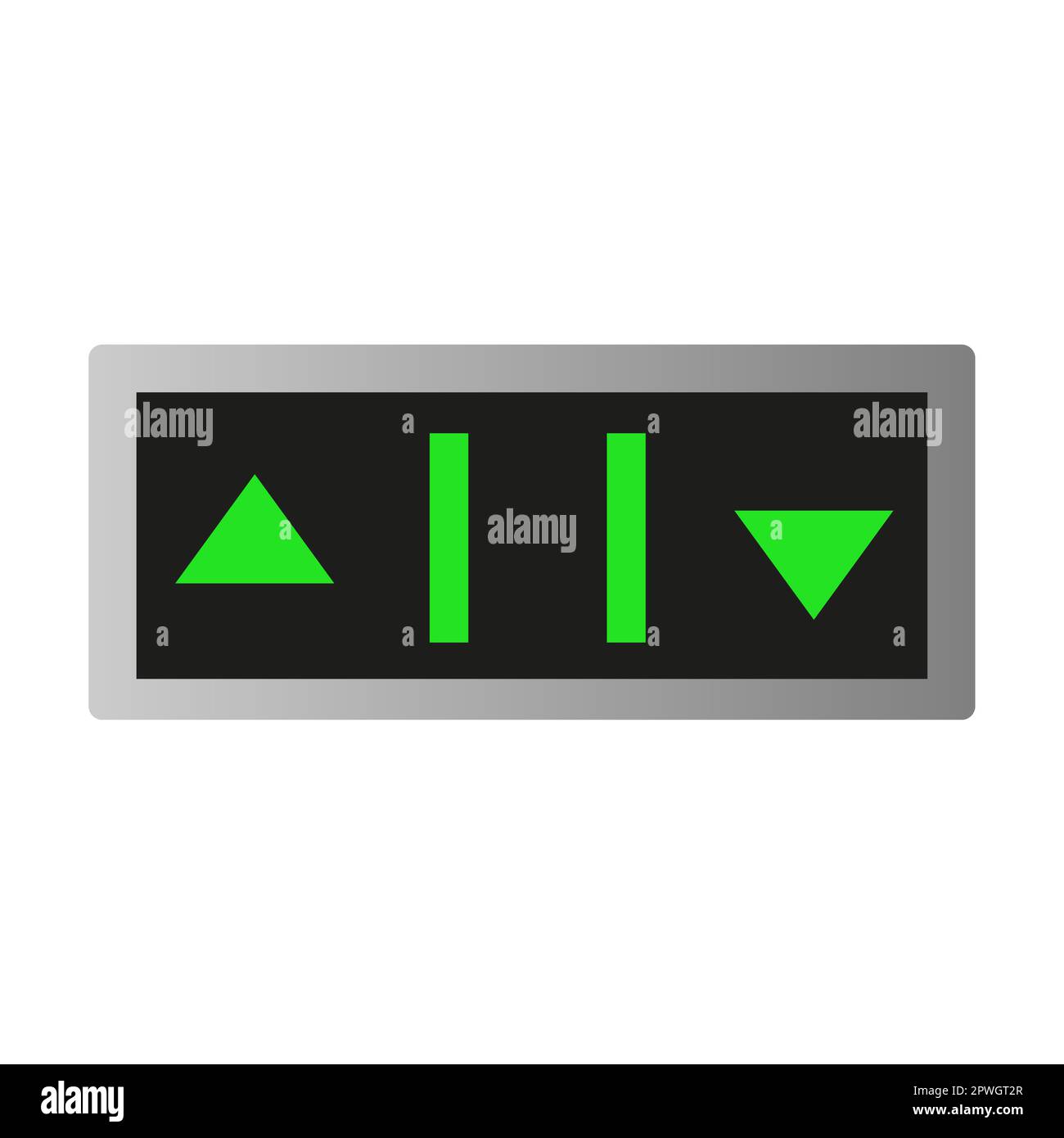 Elevator board with up and down arrows vector illustration. Lift door ...
