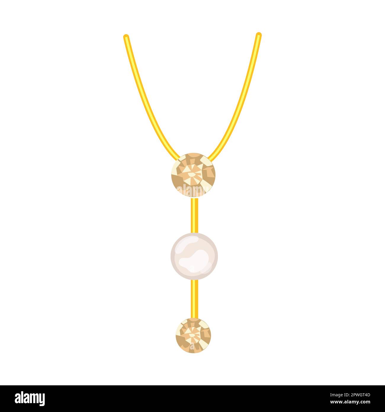 Gold jewelry. Vector illustration of golden accessories with precious ...