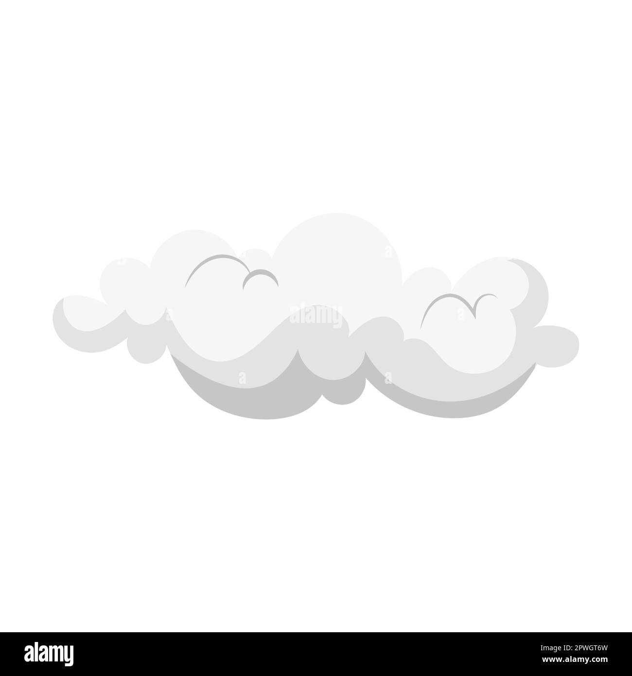 Cumulus fluffy cloud shape flat vector illustration. Cloudy sky element ...