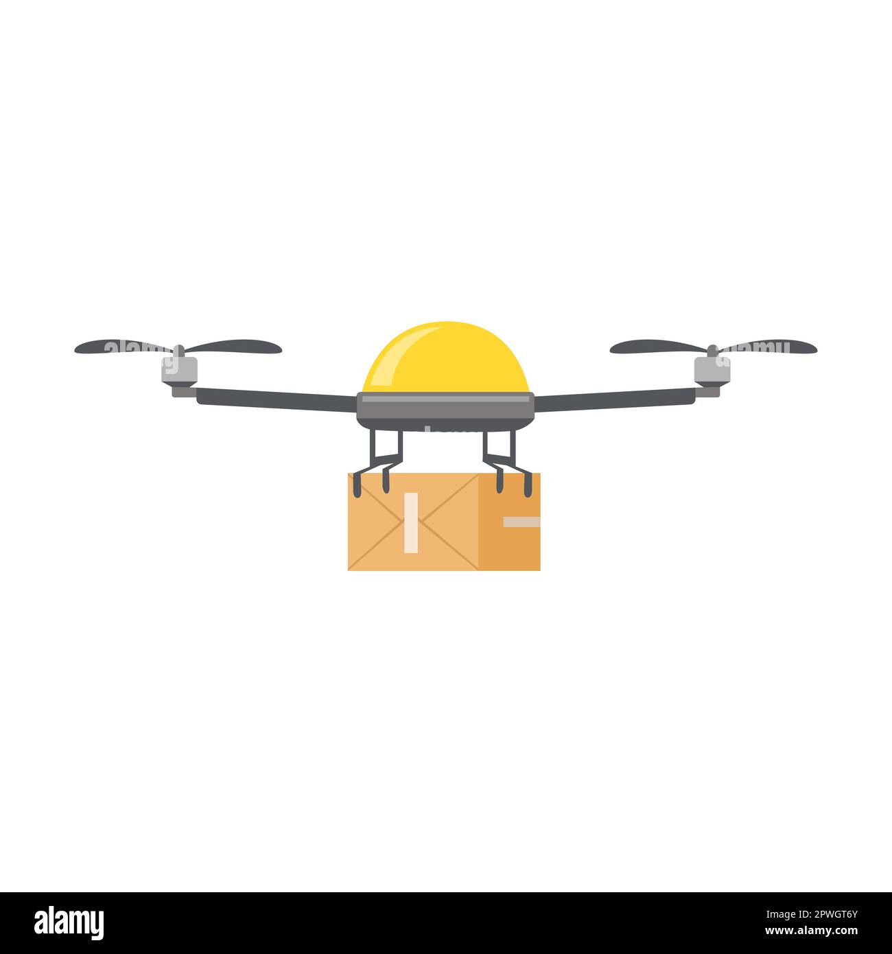 Drone with a parcel. Express delivery service objects illustration ...