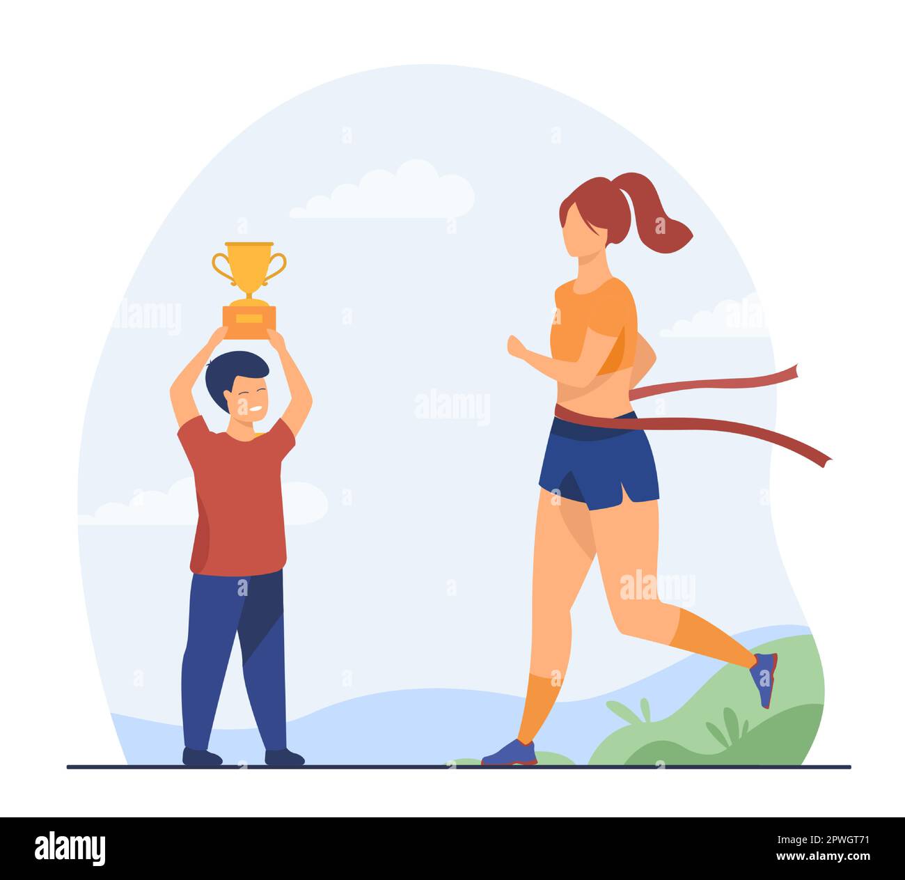 Boy winning race running hi-res stock photography and images - Alamy