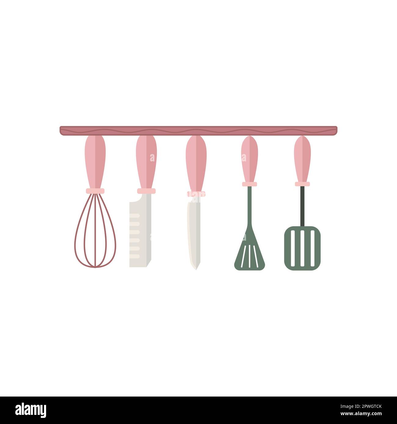 Kitchen utensil rack vector illustration Stock Vector Image & Art - Alamy