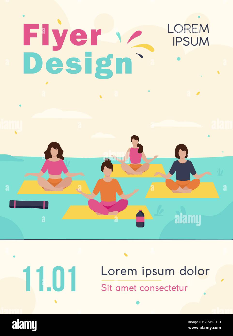 Group outdoor meditation Stock Vector Images - Alamy