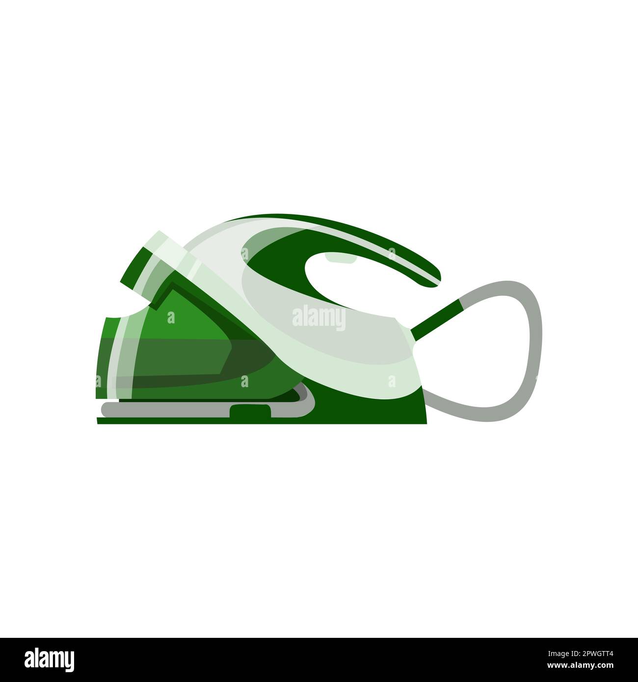 Modern green steam iron cartoon illustration Stock Vector Image & Art ...