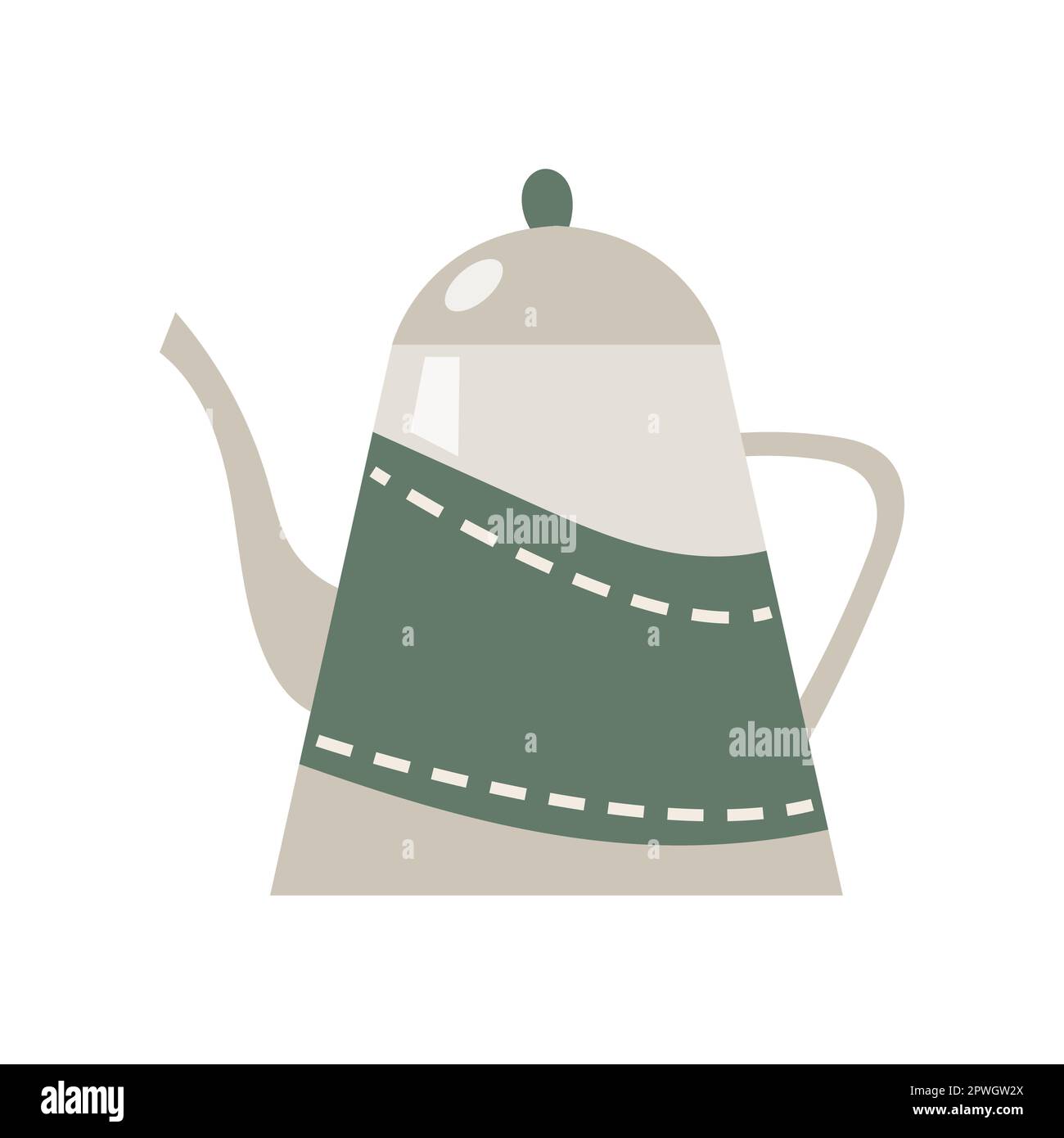 Green and white teapot vector illustration Stock Vector Image & Art - Alamy