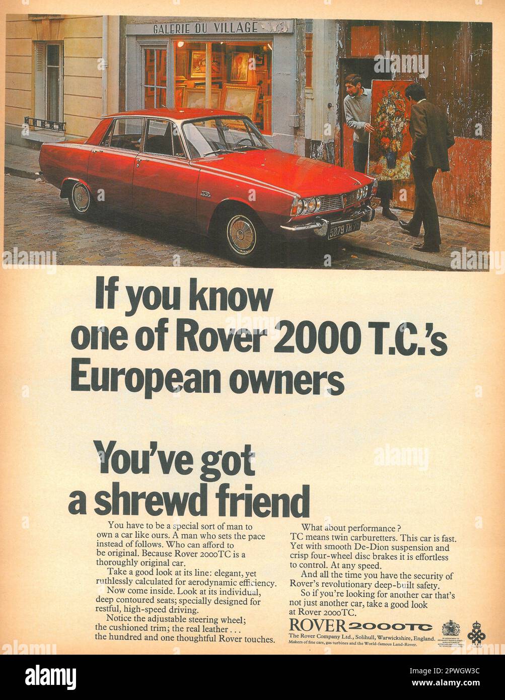 Rover advert. Rover 2000 T.C. car advert in a LIFE magazine April 1967 ...
