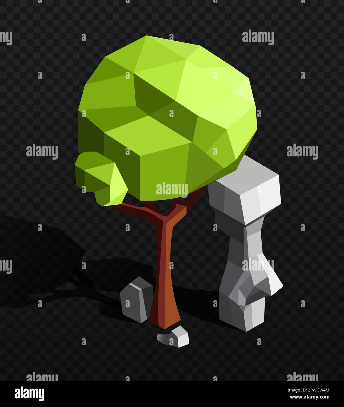 Polygonal tree with stones Stock Vector Image & Art - Alamy