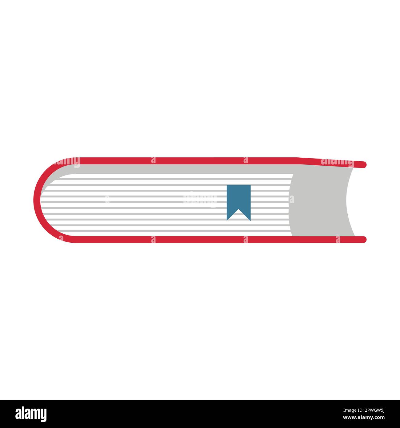 Cartoon closed book with bookmark. Vector illustration of stack of ...