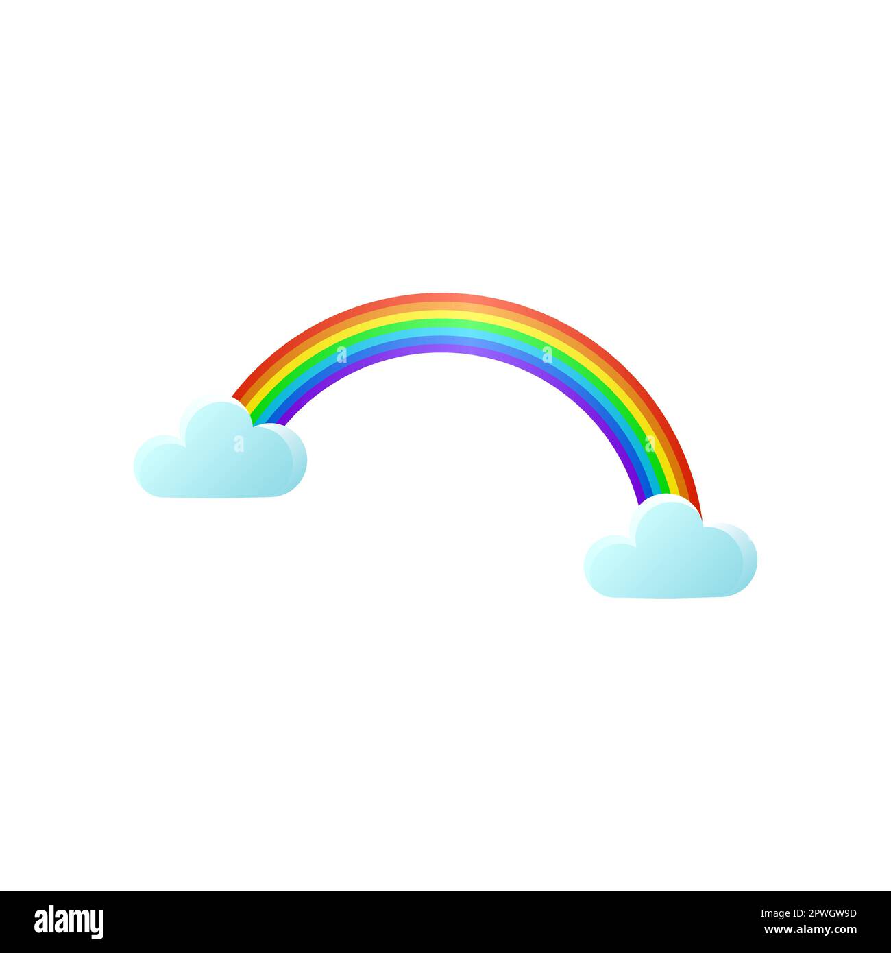 Rainbow thin arc with clouds sticker Stock Vector Image & Art - Alamy