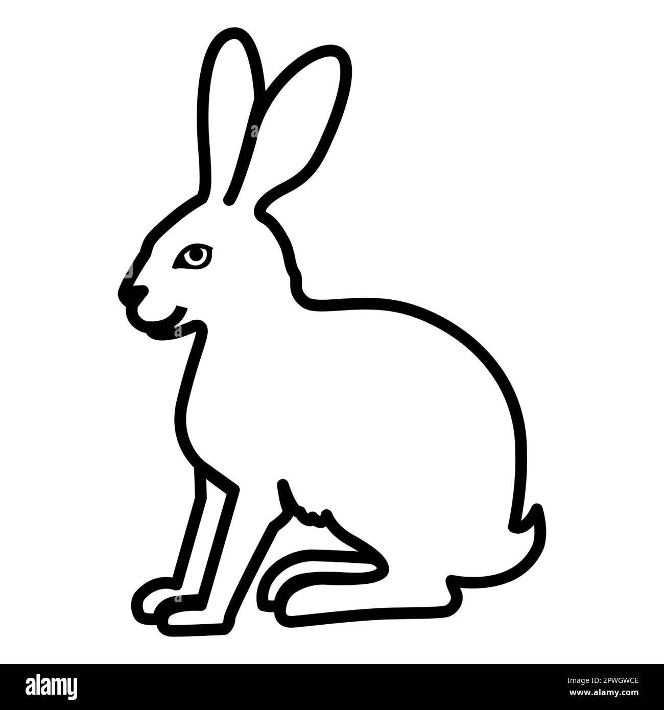 Hare icon line isolated on white background Stock Vector Image & Art ...