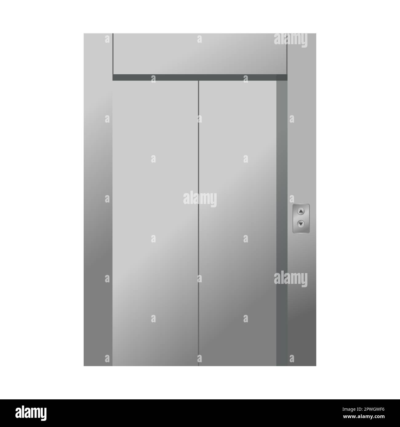 Closed elevator cabin, element vector illustration. Lift door from wood ...