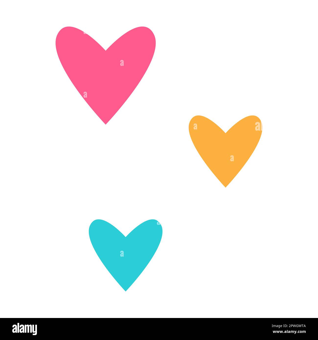 Cute hearts cartoon illustration. Funny star character for kids ...