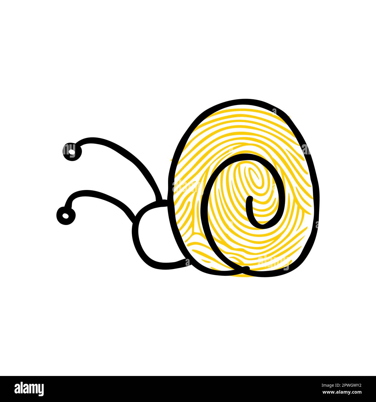 Colorful fingerprint snail cartoon illustration Stock Vector Image ...