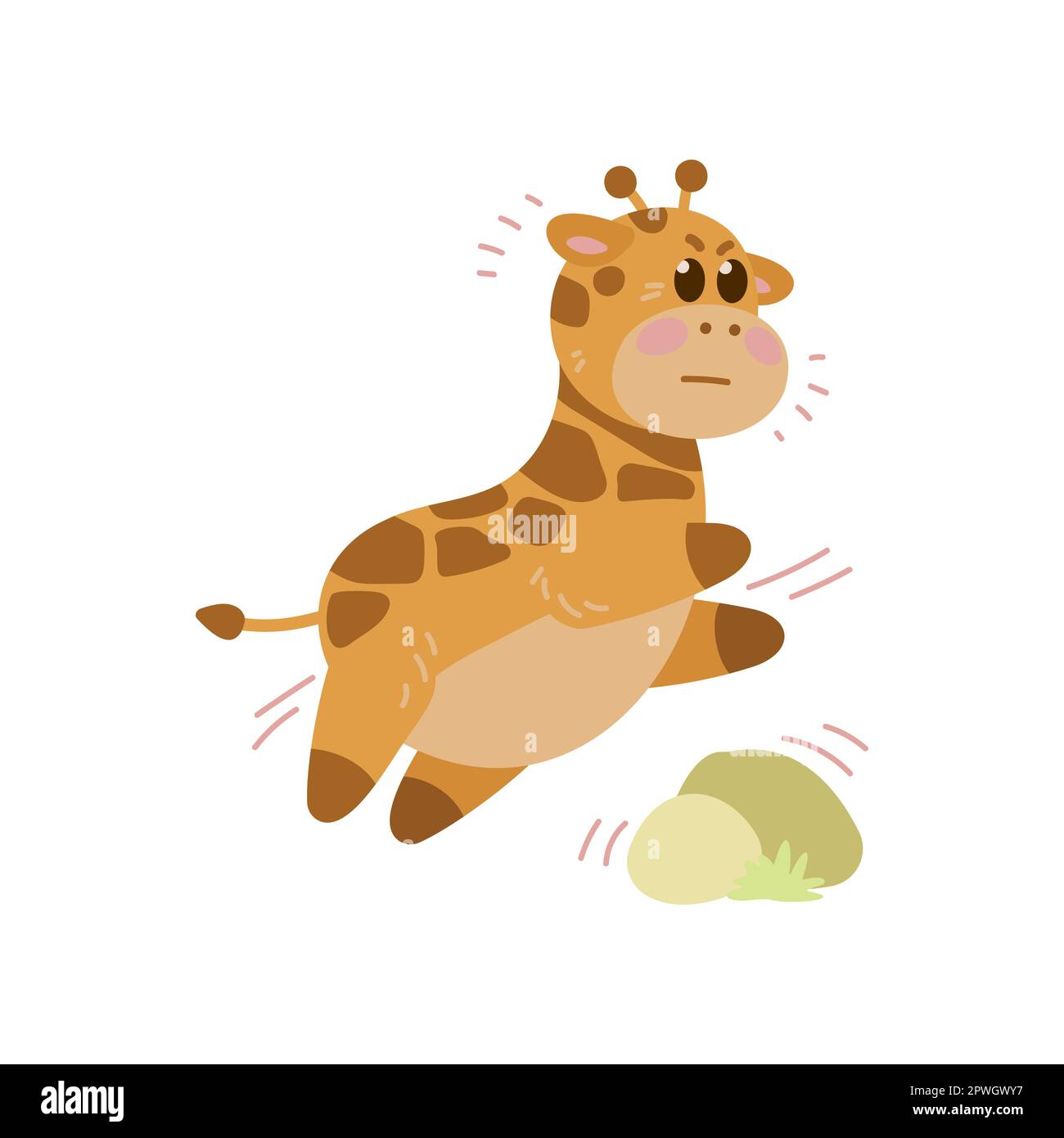 Adorable giraffe cartoon character jumping vector illustration Stock ...