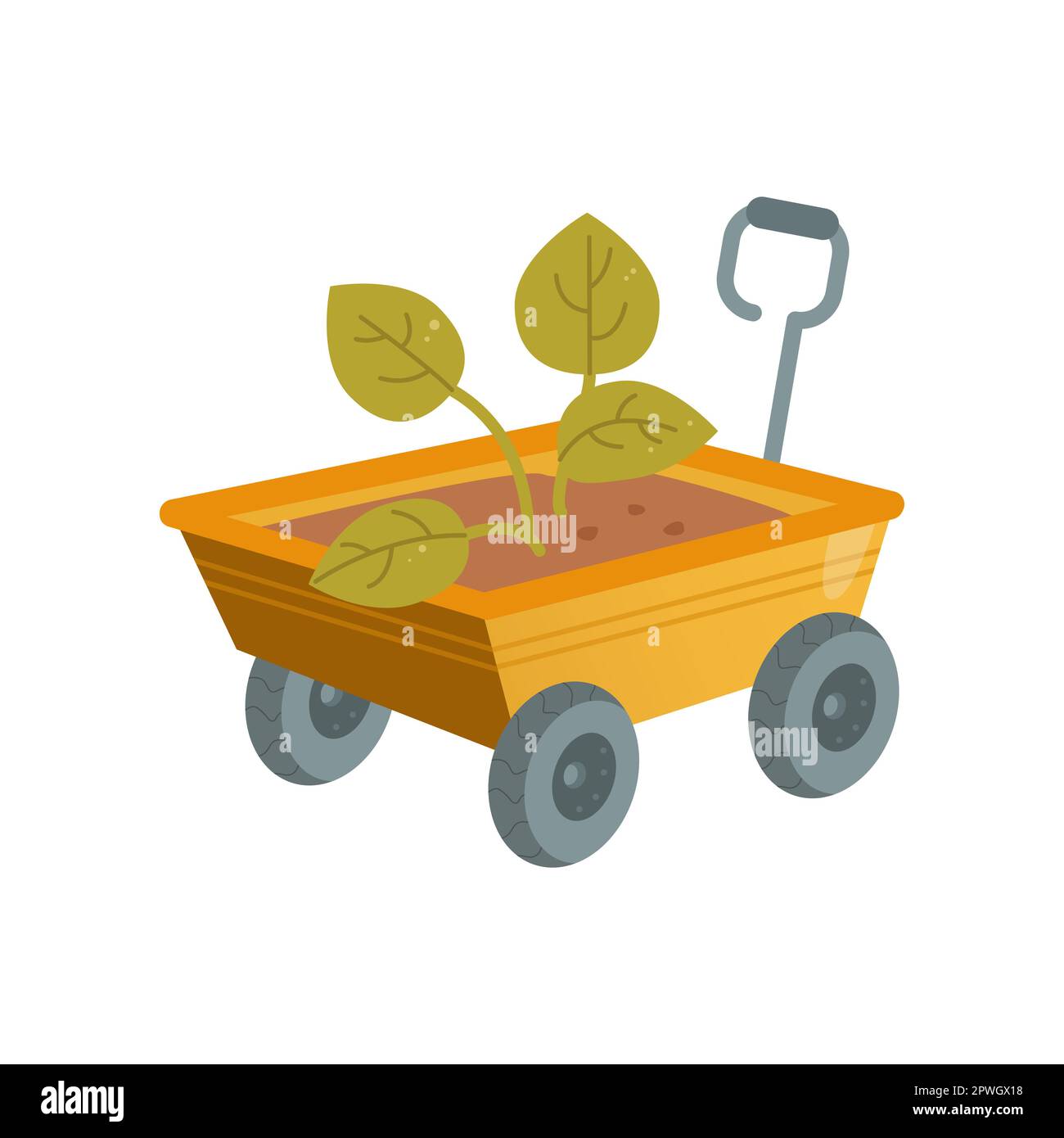 Gardening cart with plant vector illustration Stock Vector Image & Art ...