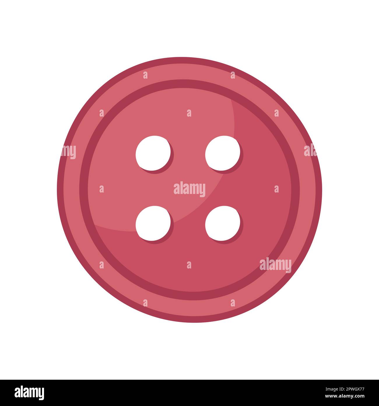 Red round button for handmade clothes cartoon illustration Stock Vector ...