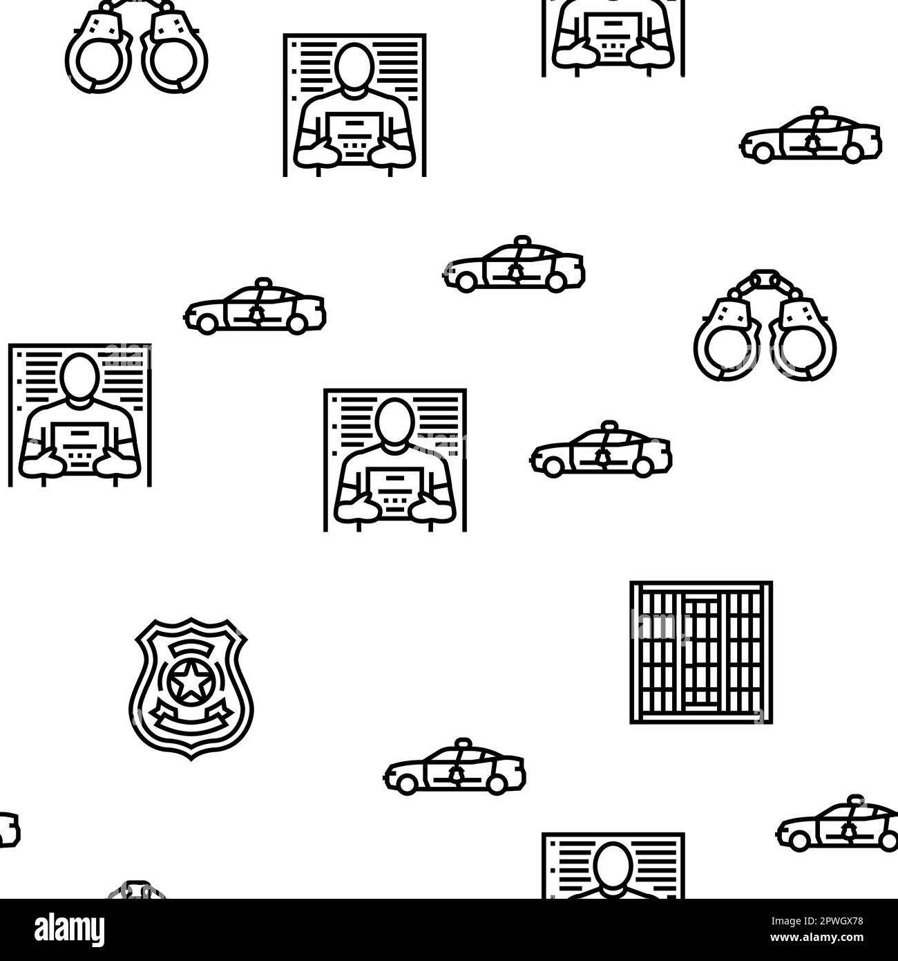 crime scene police evidence vector seamless pattern thin line ...