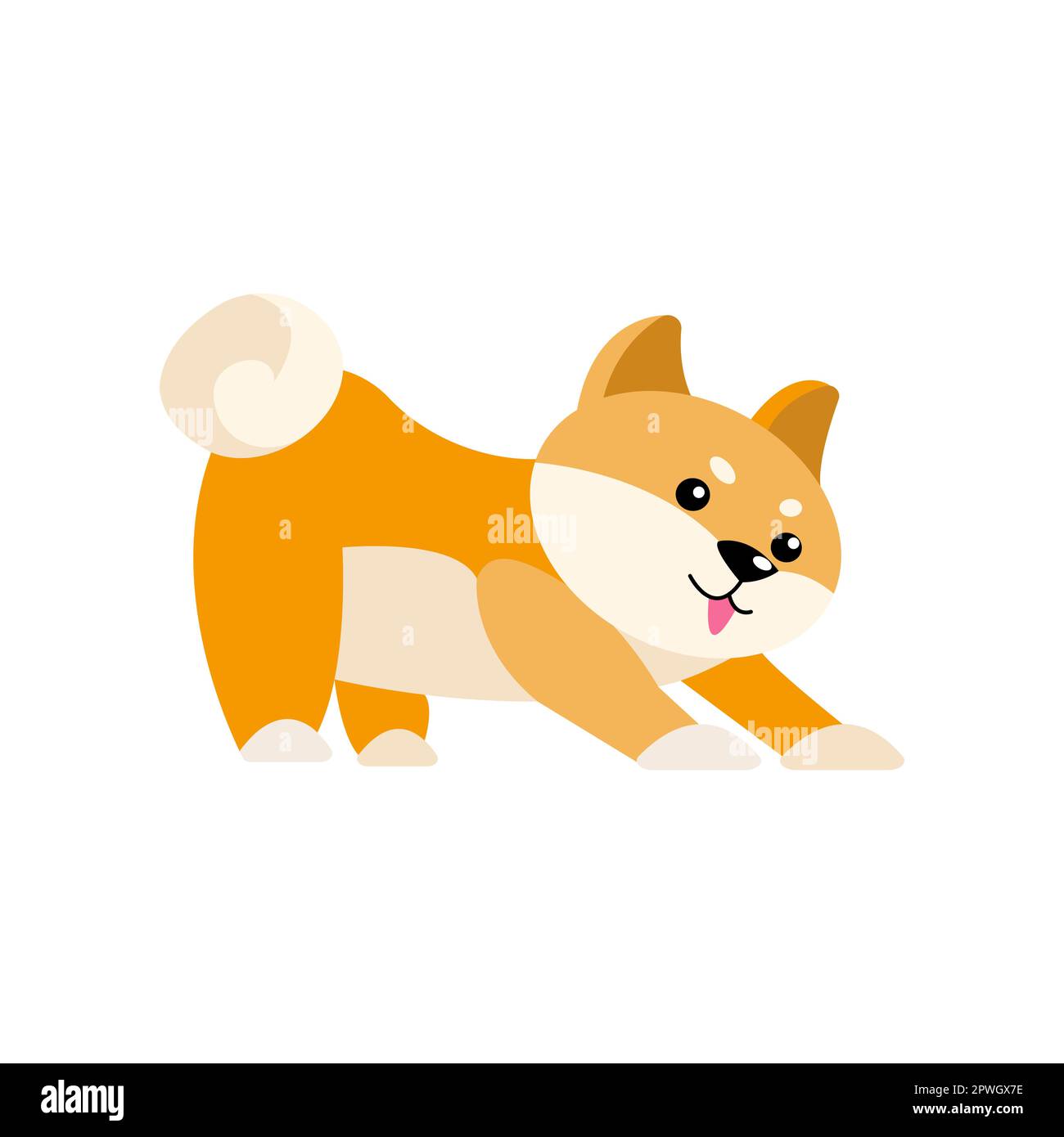 Dog cartoon character stretching vector illustration Stock Vector Image ...