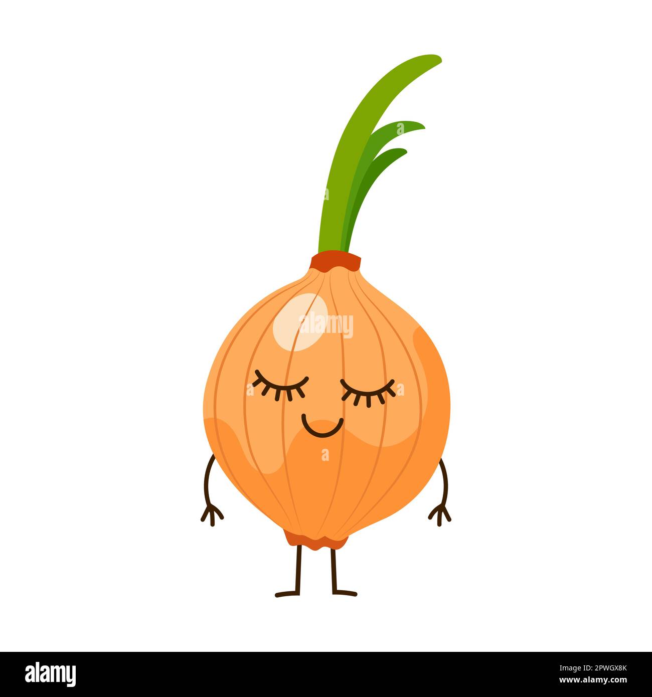 Onion vegetable character with kawaii faces cartoon illustration ...