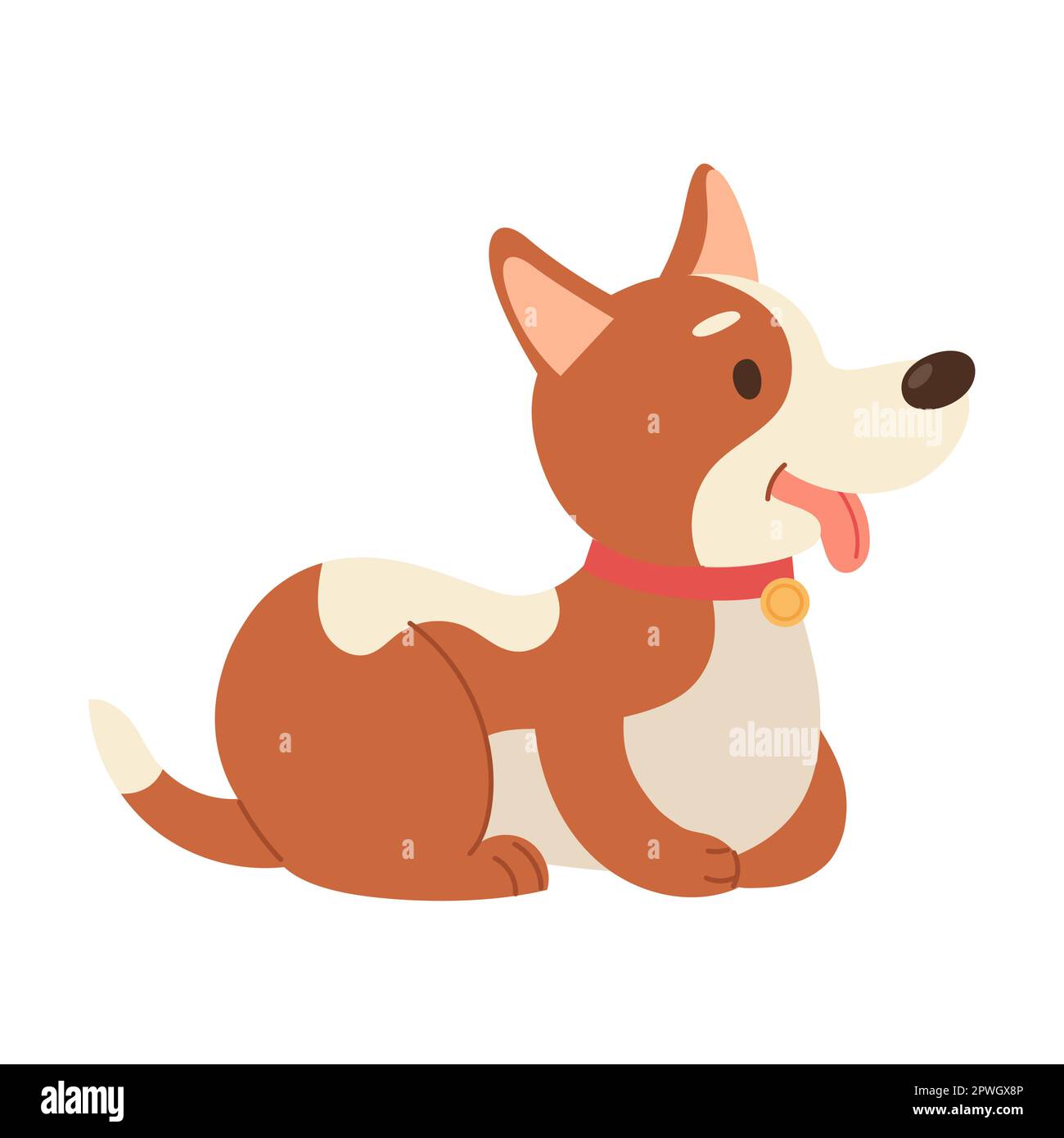 Cute puppy cartoon character vector illustration. Drawings of adorable ...