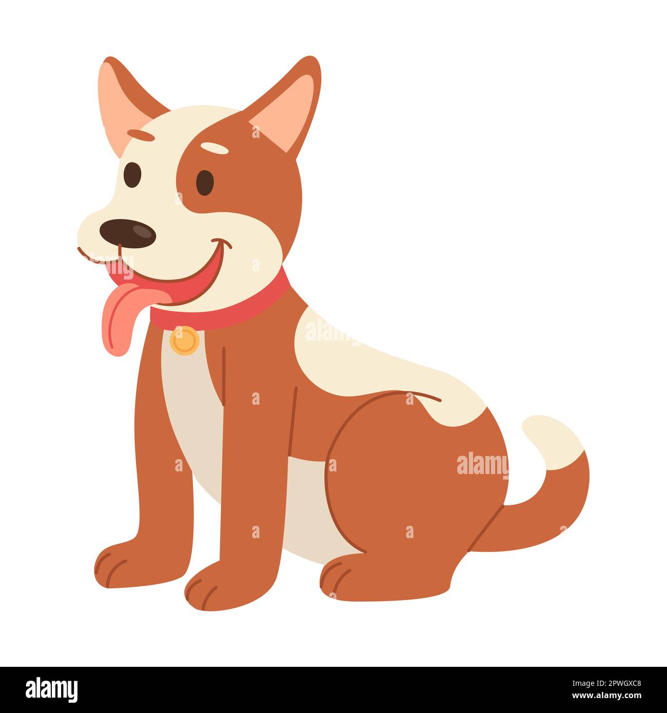 Funny puppy cartoon character vector illustration. Drawings of adorable ...